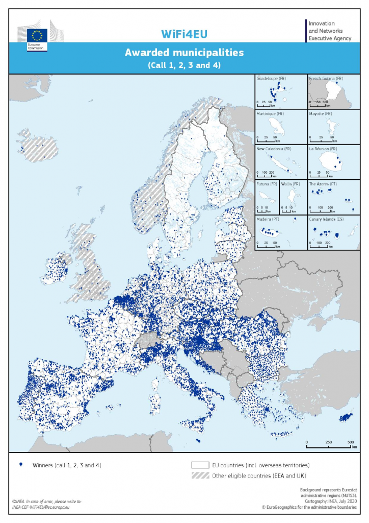 European Commission releases map of 8,900 free Wi-Fi hotspots.. maybe ...